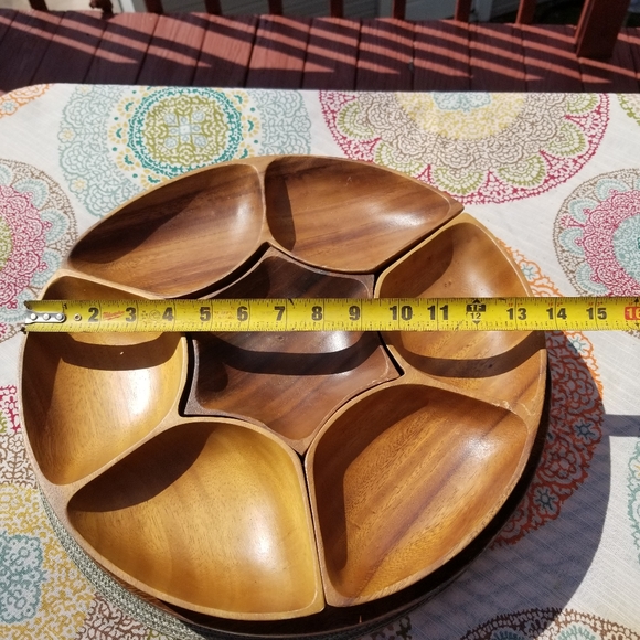 Dining | Mcm Wood Lazy Suzan Appetizer Dish | Poshmark